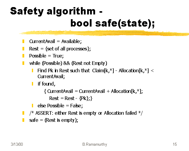 Safety algorithm