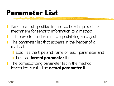 Parameter List